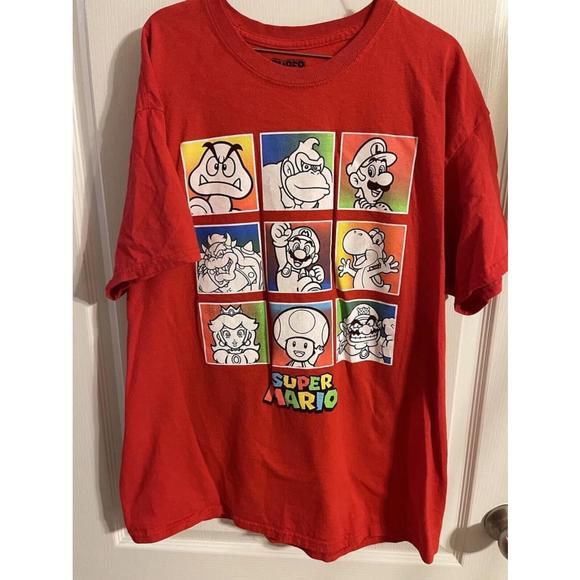 Nintendo | Shirts | Nintendo Super Mario Kart Shirt Mens L Red Graphic ...